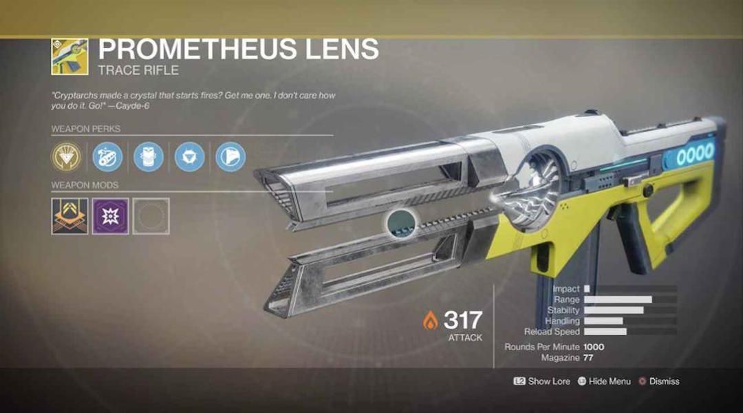Destiny 2: Prometheus Lens Was Used in 98 Percent of Trials Matches
